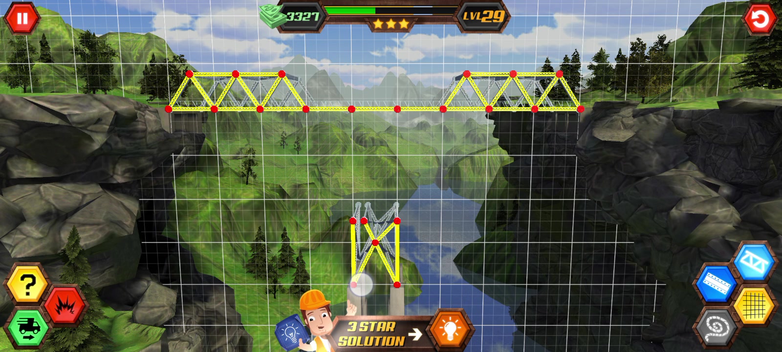 "Bridge construction simulator" level 29 mountains - COS.TV