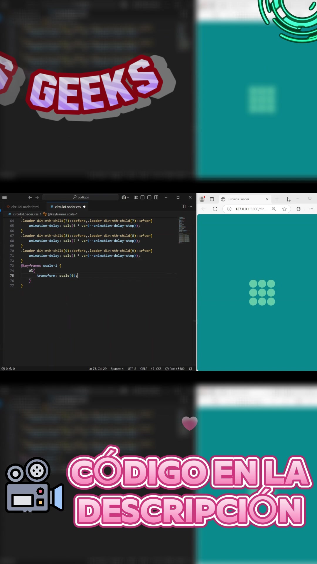 Cómo hacer un loader con círculos en HTML y CSS - COS.TV