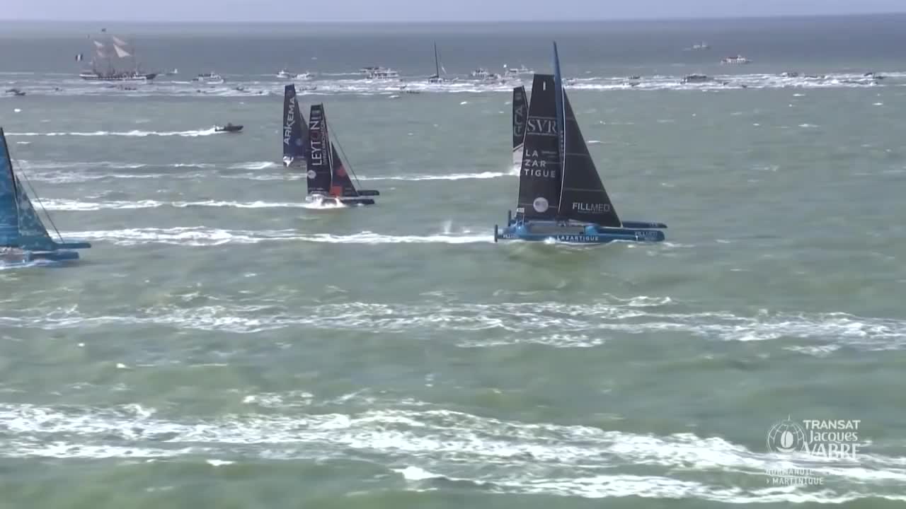 Best Ultime trimaran action Transat Jacques Vabre - COS.TV