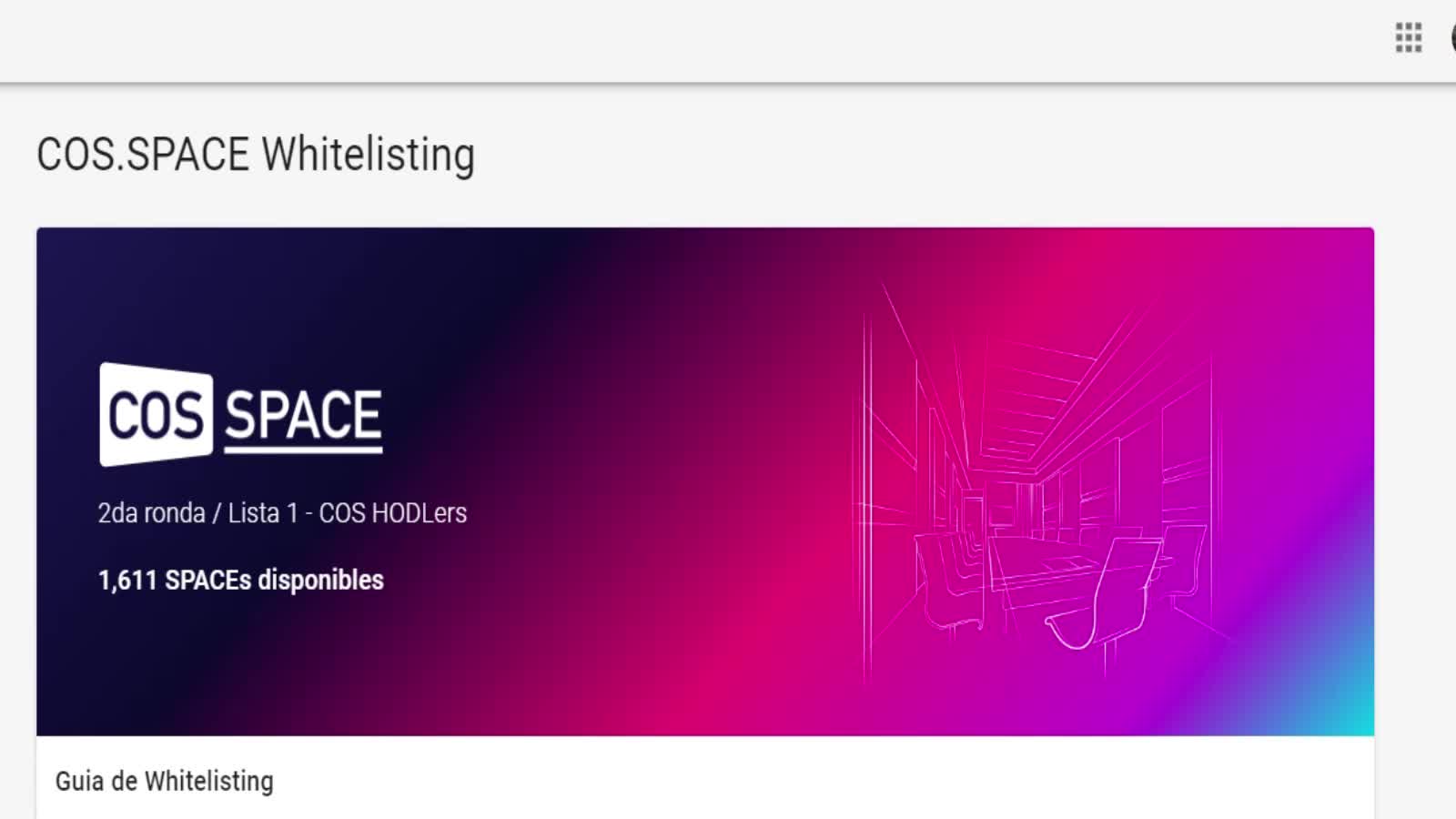 No pierdas la oportunidad de registrarte en la WHITELISTING de COS ...