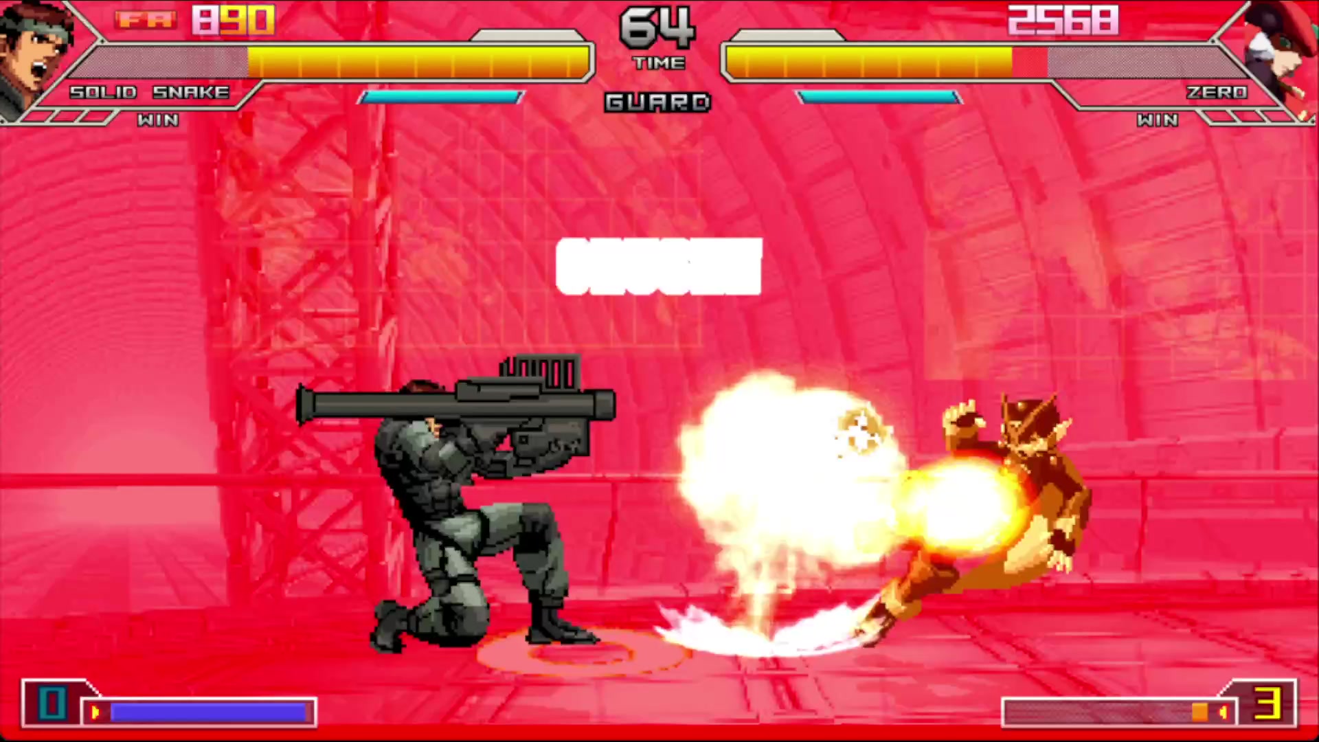 SOLID SNAKE VS ZERO - KOF - EXUM PLUS - MUGEN - COS.TV