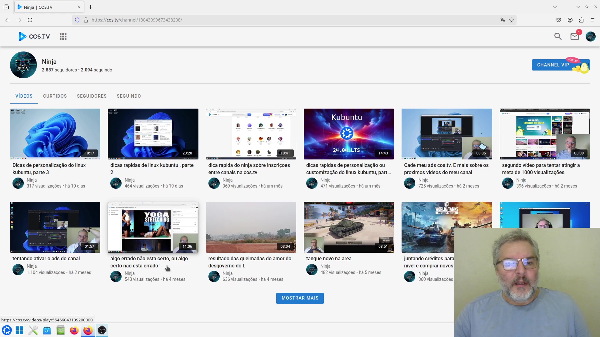 Há uma situação intrigante envolvendo os vídeos mais antigos do meu ...