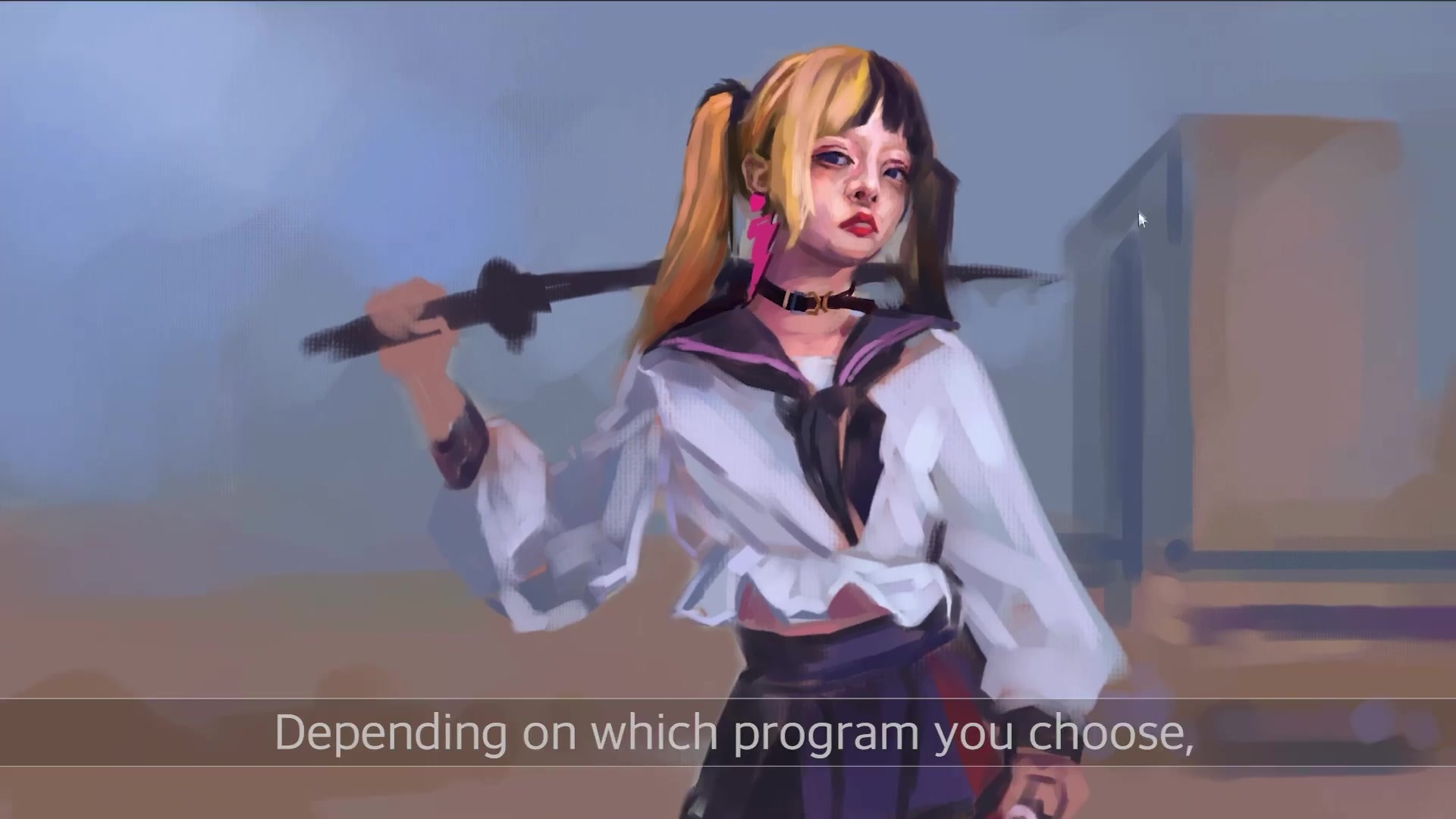 Digital painting and drawing-a girl with a knife! - COS.TV