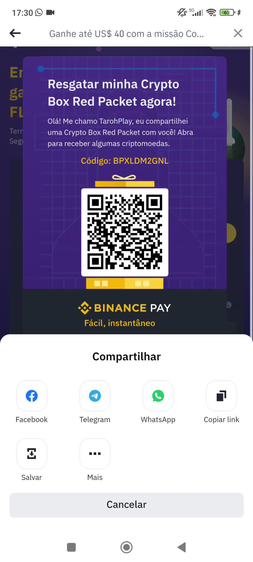 Use meu código e resgaste um red packet na Binance. BPXLDM2GNL - COS.TV
